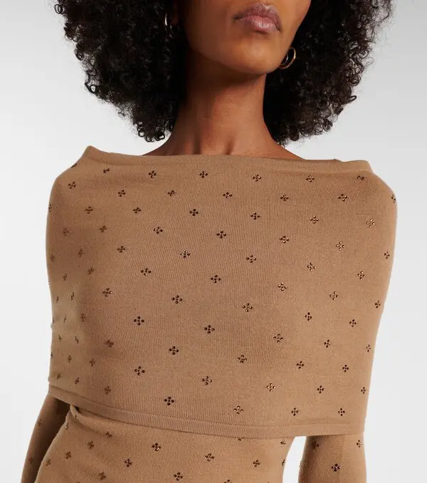 Max Mara Adatti Embellished Wool-blend Midi Dress
