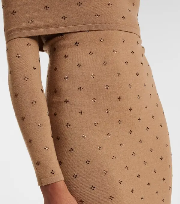 Max Mara Adatti Embellished Wool-blend Midi Dress