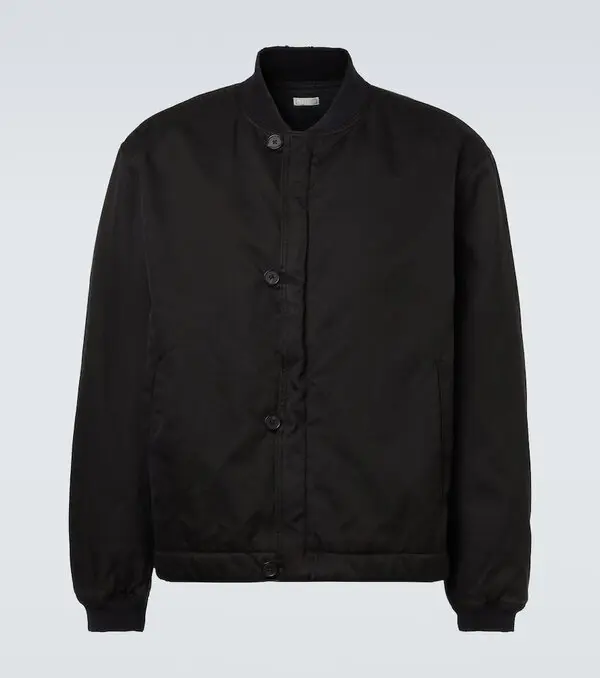 A.PRESSE Silk And Cotton Bomber Jacket - Black