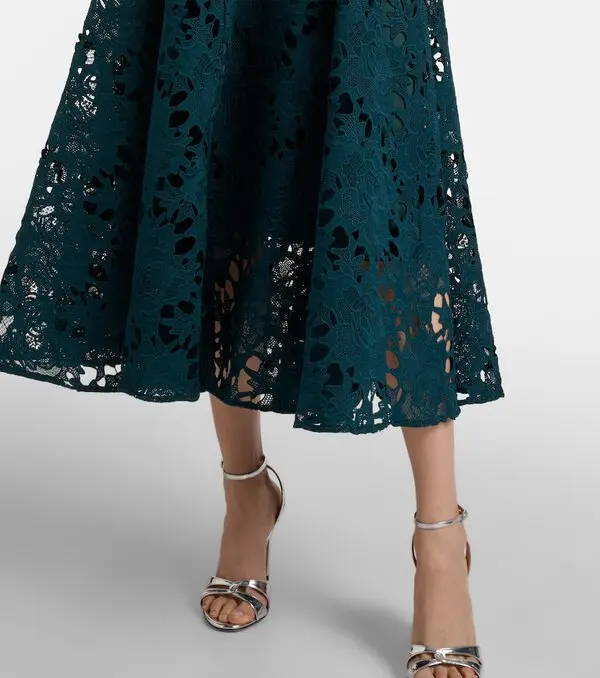 LEO LIN Aliyah Belted Lace Midi Dress