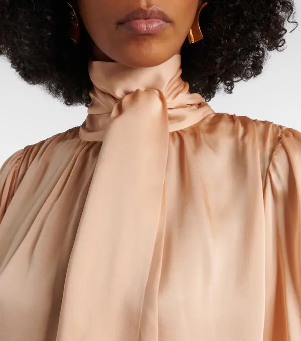 Ulla Johnson Ornament Tie-neck Silk Chiffon Blouse - Pink