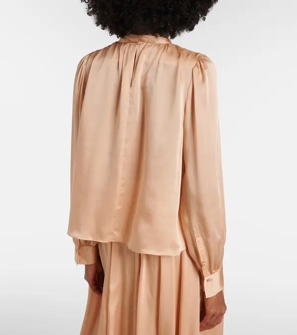 Ulla Johnson Ornament Tie-neck Silk Chiffon Blouse - Pink