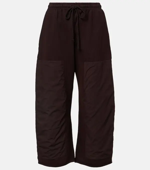 LESET Jamie Patchwork Cotton Terry Sweatpants - Brown