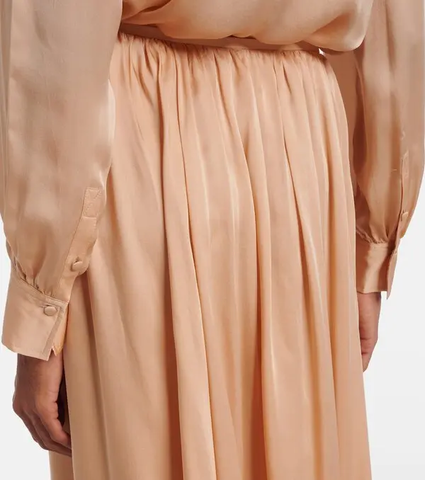Ulla Johnson Zena Ruffled Silk Chiffon Midi Skirt - Pink