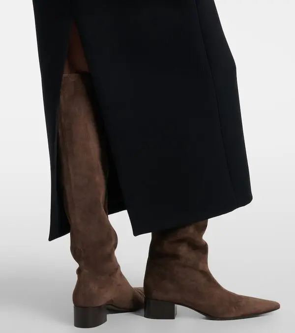 Khaite Andee Suede Knee-high Boots - Brown