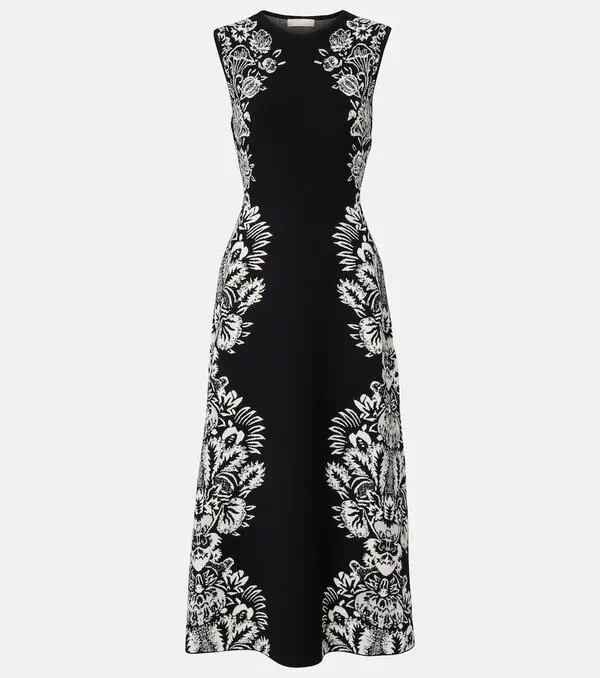 Ulla Johnson Liana Jacquard Midi Dress - Black
