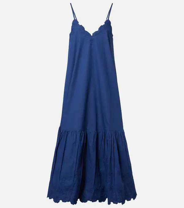 JULIET DUNN Embroidered Cotton Midi Dress