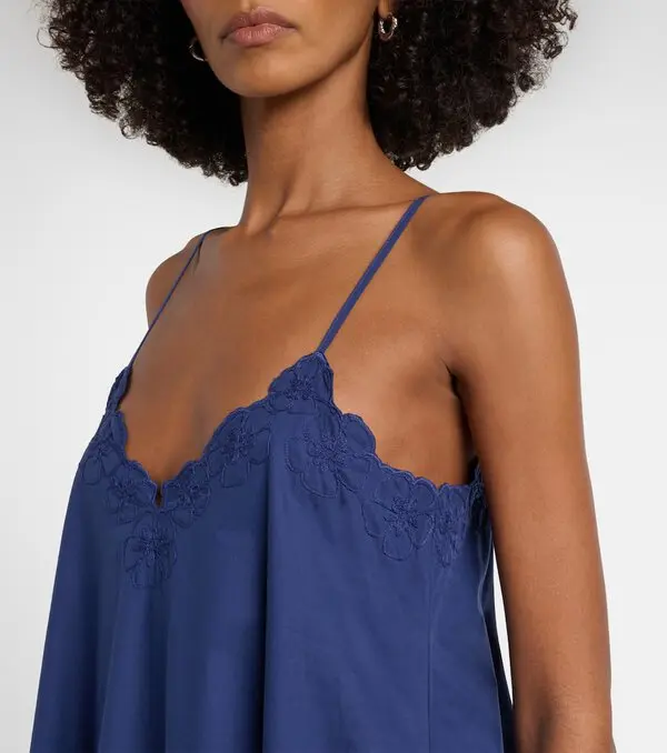 JULIET DUNN Embroidered Cotton Midi Dress