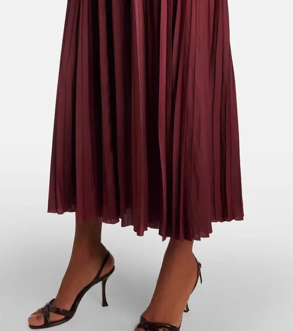 Ulla Johnson Alexia Satin Plissé Midi Dress