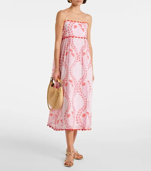 JULIET DUNN Printed Cotton Midi Dress - Multicoloured