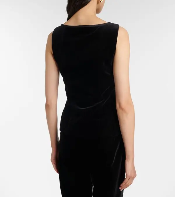 Posse Quincy Bow-detail Velvet Top