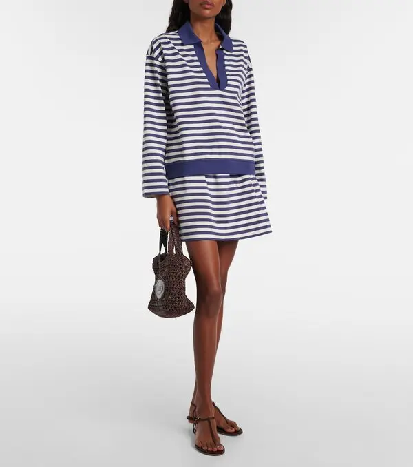Posse Haisley Striped Cotton Miniskirt - Blue