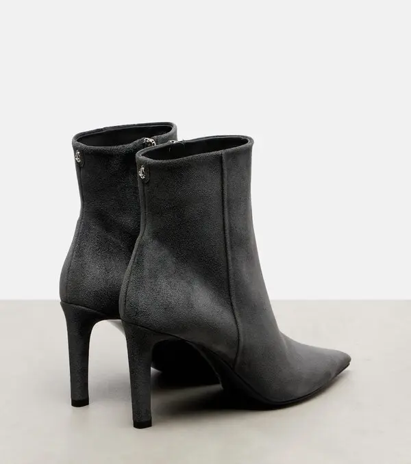 JIMMY CHOO Frankie 85 Suede Ankle Boots - Grey