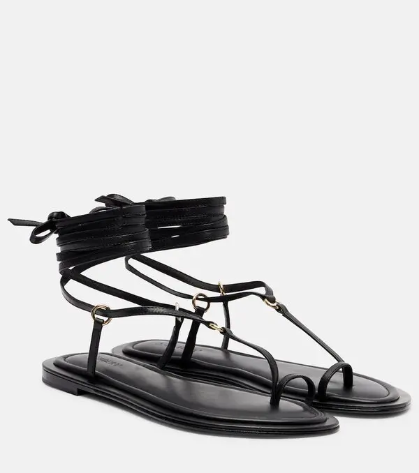 A.emery Tesni Leather Sandals - Black