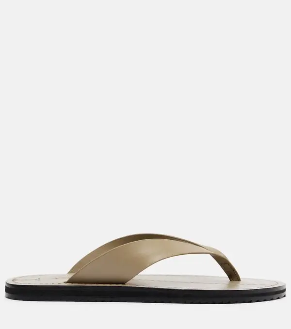 A.emery Flora Leather Thong Sandals - Green