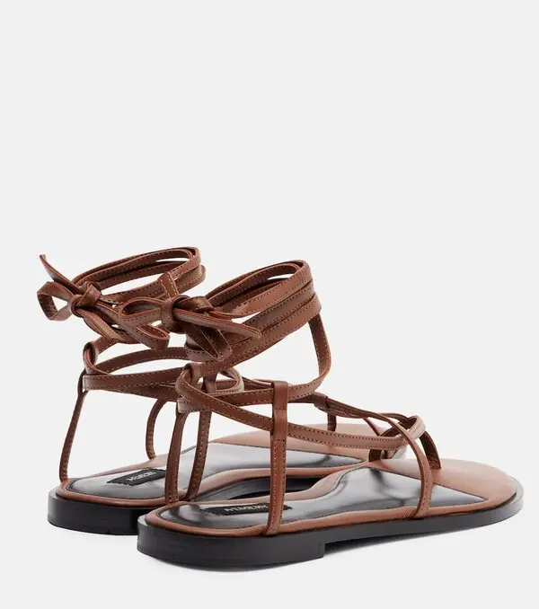 A.emery Kir Leather Sandals - Brown
