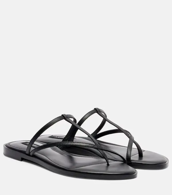 A.emery Cyrus Leather Thong Sandals - Black