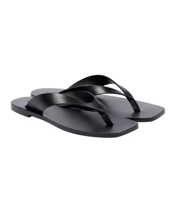 A.emery Kinto Leather Thong Sandals - Black