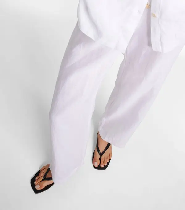 A.emery Kinto Leather Thong Sandals - Black