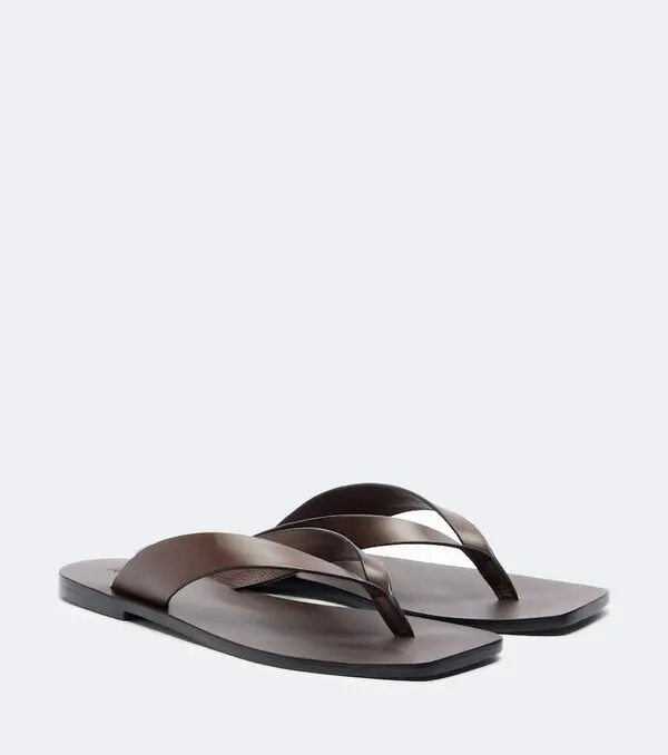 A.emery Kinto Leather Thong Sandals - Brown