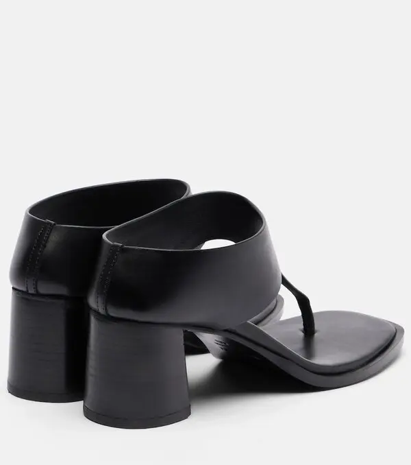 A.emery Fairlie Leather Thong Heeled Sandals - Black