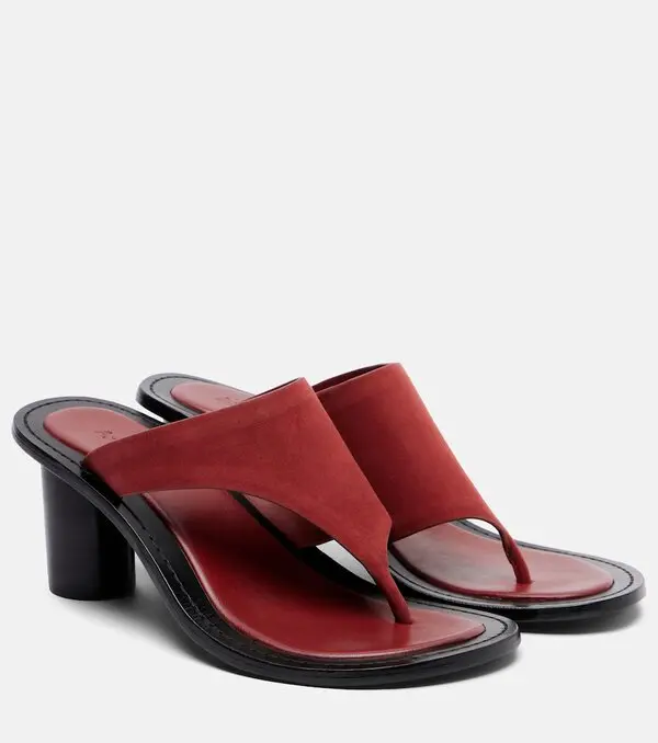 A.emery Hardie Suede Thong Sandals - Red