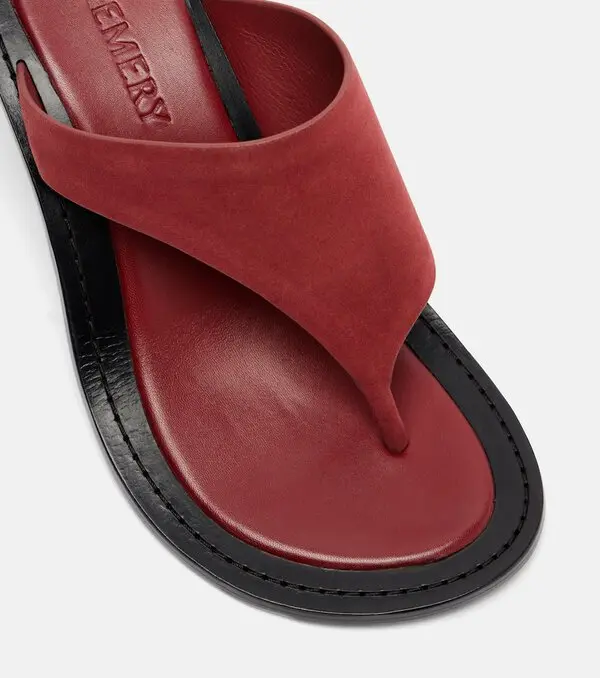 A.emery Hardie Suede Thong Sandals - Red