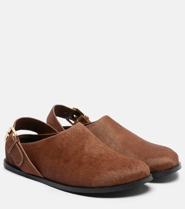 A.emery Louis Calf Hair Clogs - Brown