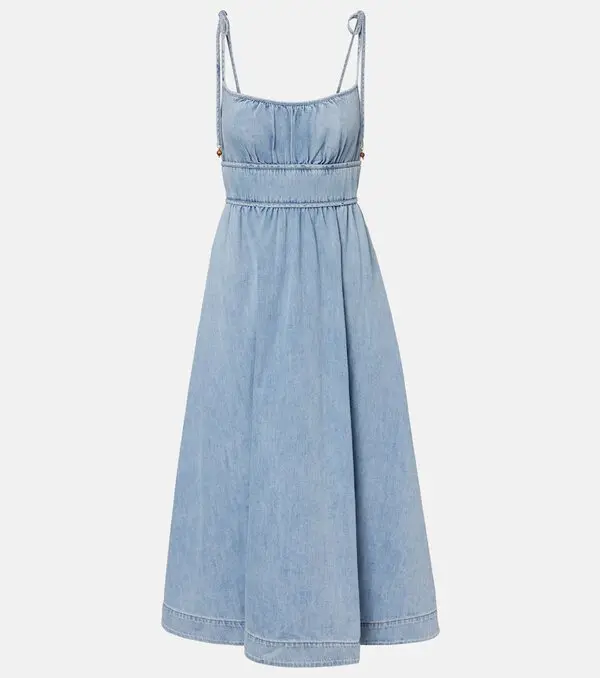Zimmermann Wanderlust Denim Midi Dress - Blue