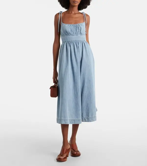 Zimmermann Wanderlust Denim Midi Dress - Blue