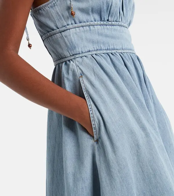 Zimmermann Wanderlust Denim Midi Dress - Blue