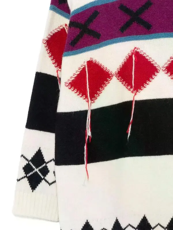 Iceberg Argyle-pattern Midi Dress