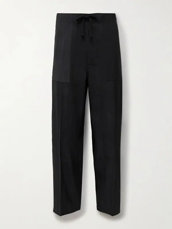 KAPTAIN SUNSHINE Straight-leg Wool-twill Drawstring Trousers