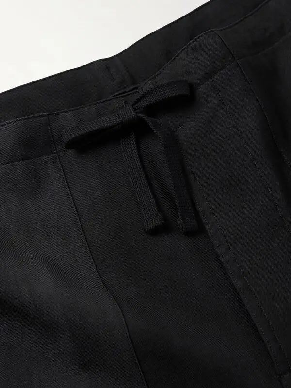 KAPTAIN SUNSHINE Straight-leg Wool-twill Drawstring Trousers