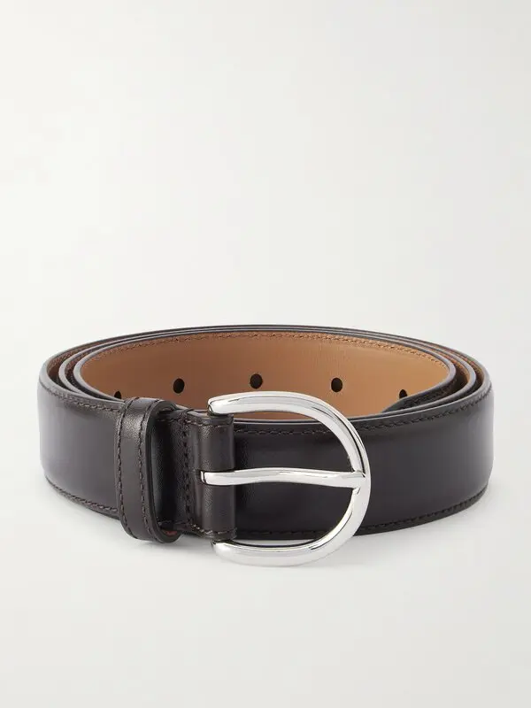 MORJAS 3cm Leather Belt - Brown