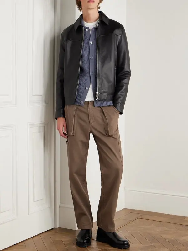 Mr P. Edward Straight-leg Cotton-twill Cargo Trousers - Brown