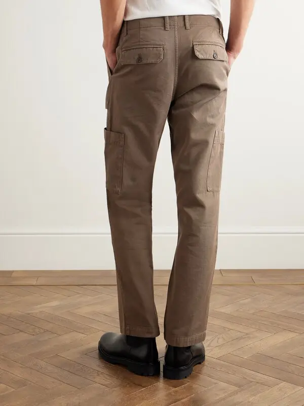 Mr P. Edward Straight-leg Cotton-twill Cargo Trousers - Brown