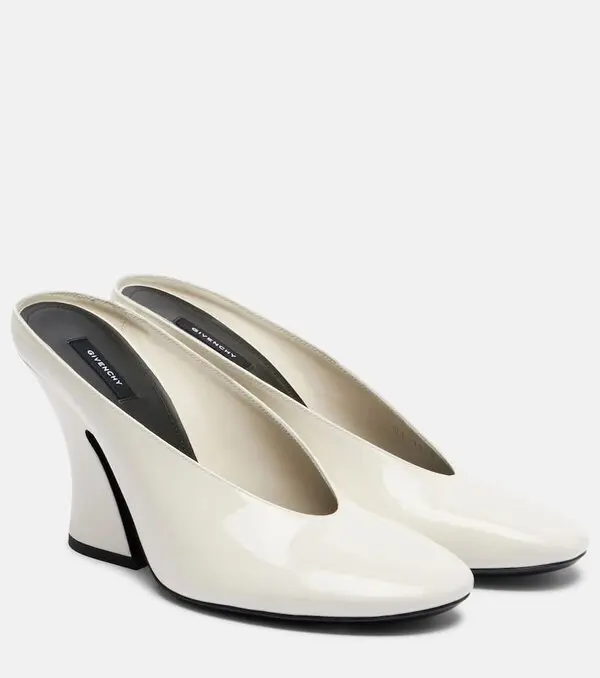 Givenchy Patent Leather Mules - White