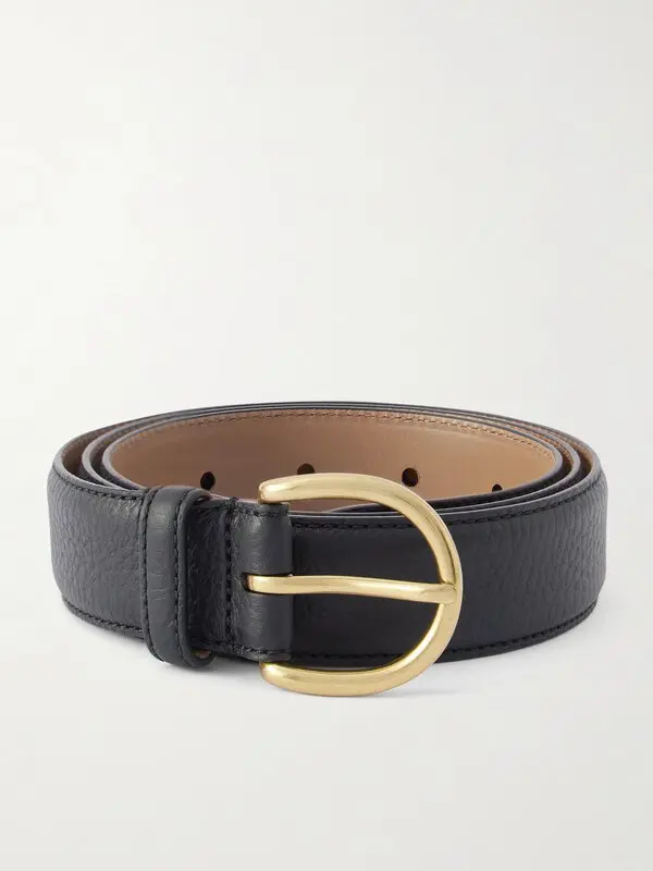 MORJAS 3cm Leather Belt - Black