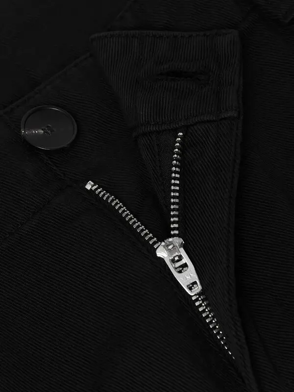 Mr P. Edward Straight-leg Cotton-twill Cargo Trousers - Black