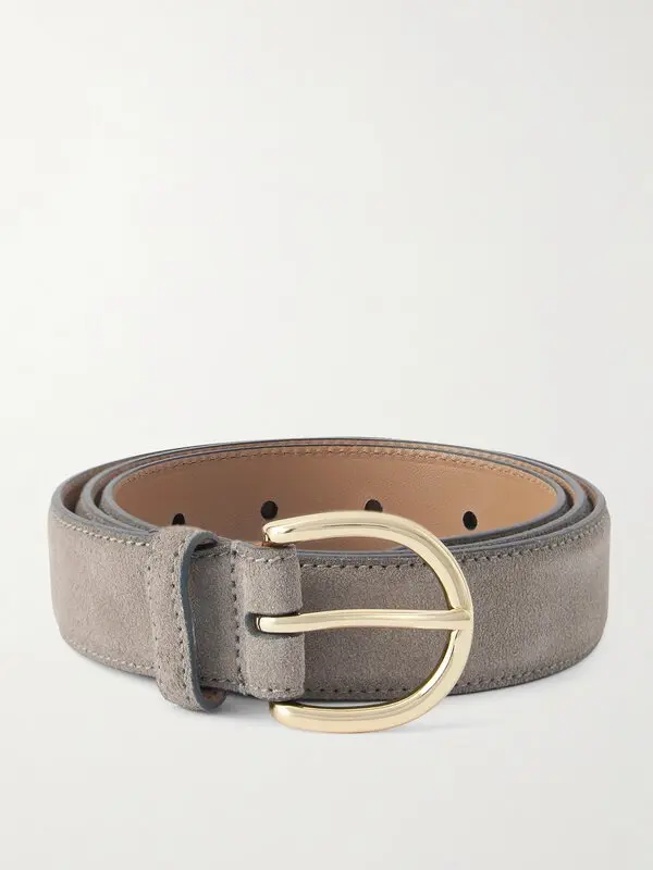 MORJAS 3cm Suede Belt - Brown