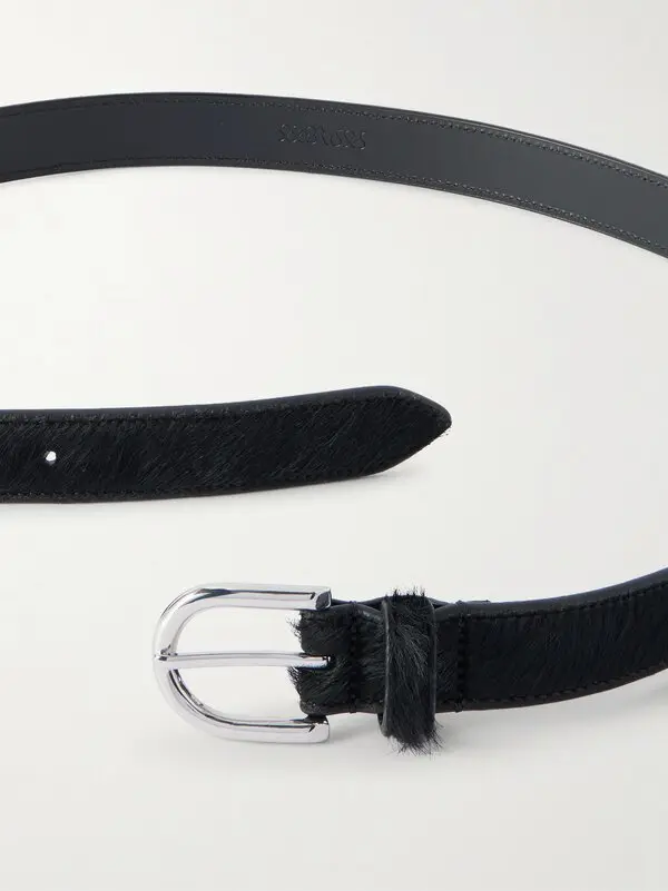 MORJAS 2.5cm Pony Hair Belt - Black