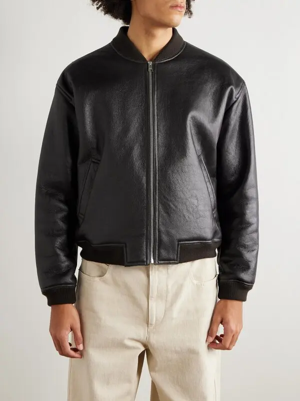 FRAME Shearling Bomber Jacket - Brown