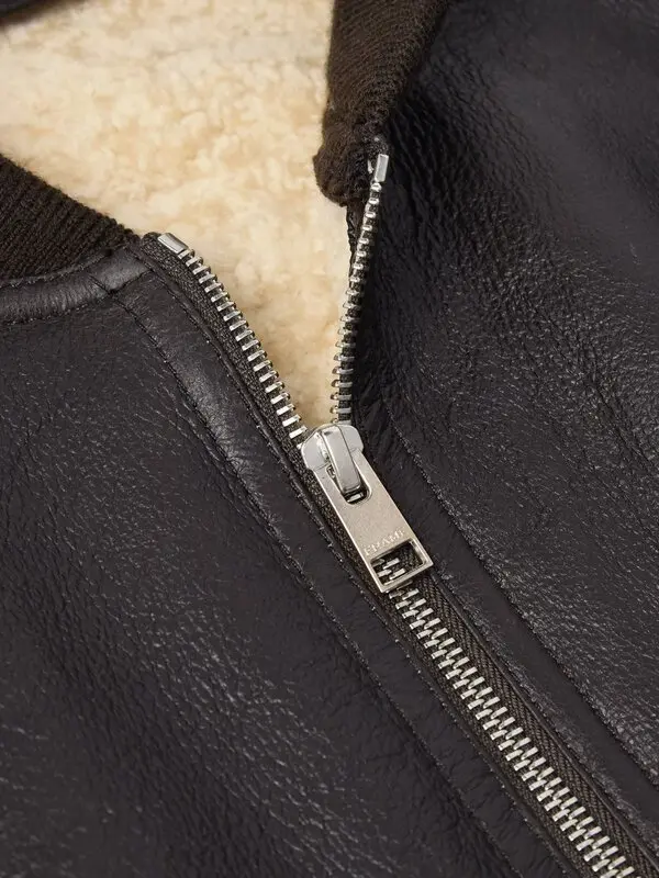 FRAME Shearling Bomber Jacket - Brown