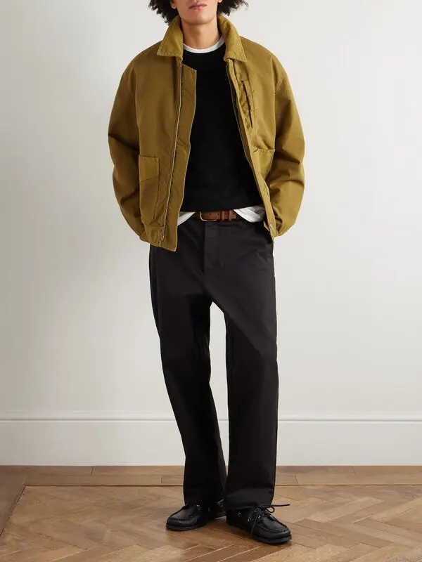 GHIAIA Straight-leg Cotton Chinos - Black