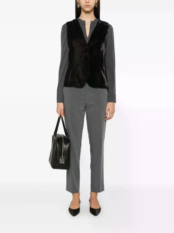 BLANCA VITA Velvet Jacket With Button Closure