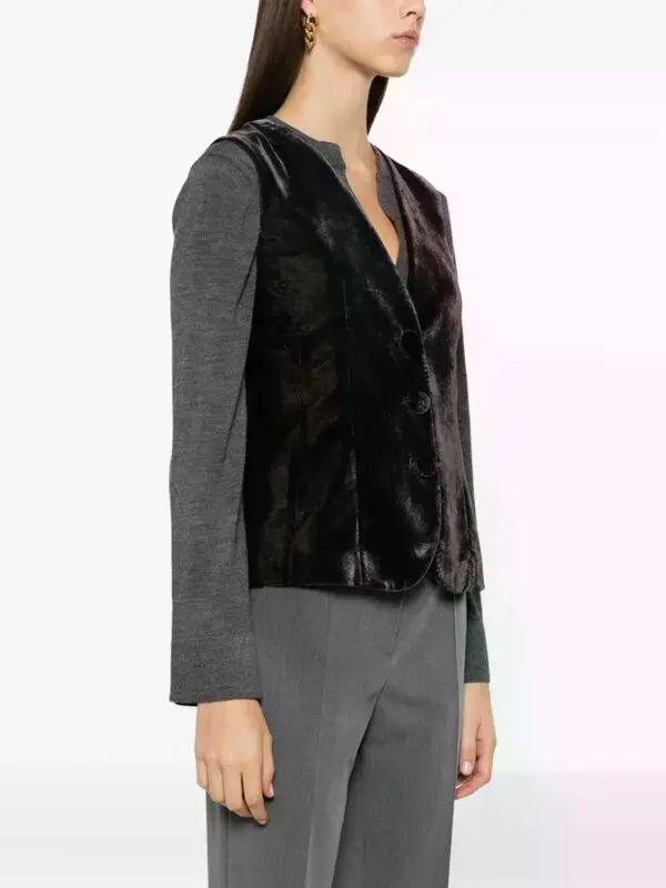 BLANCA VITA Velvet Jacket With Button Closure