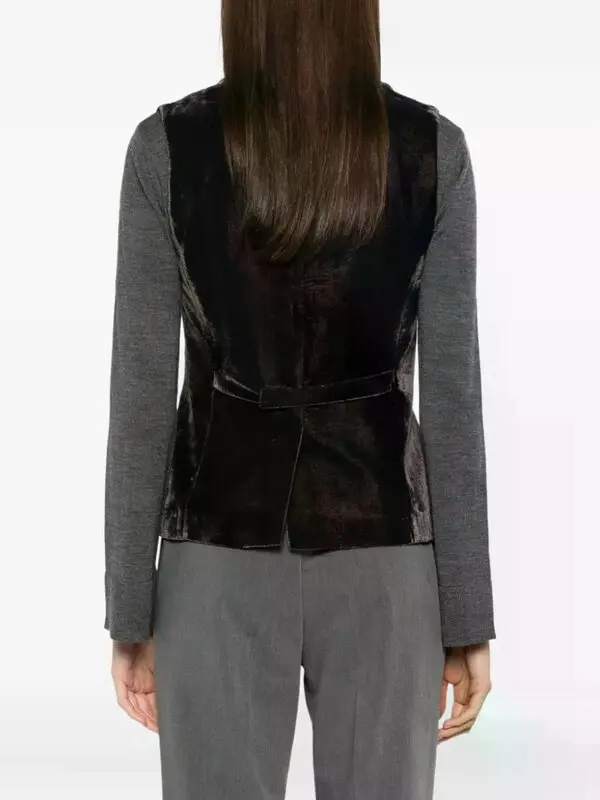 BLANCA VITA Velvet Jacket With Button Closure