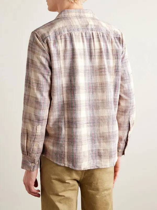 CORRIDOR Rosewood Checked Cotton Shirt