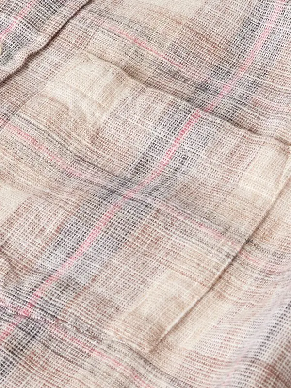 CORRIDOR Rosewood Checked Cotton Shirt